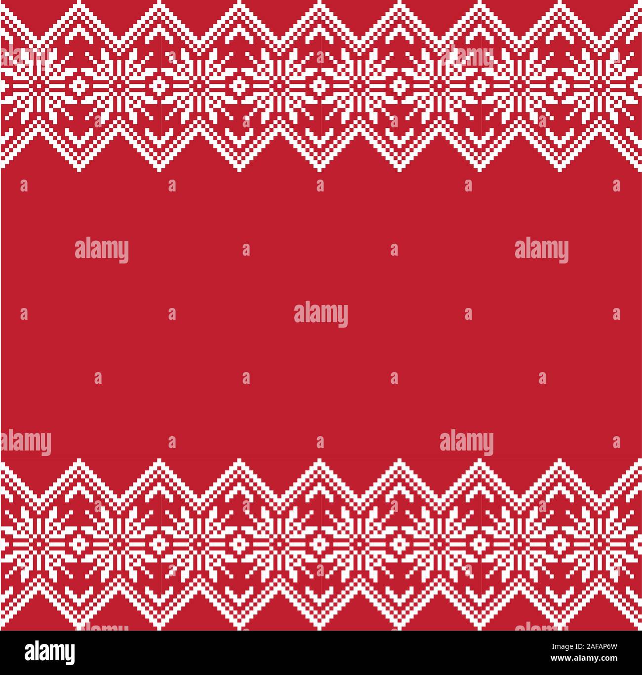 Christmas Fair Isle Floral Seamless Border - This is a fair isle floral ...