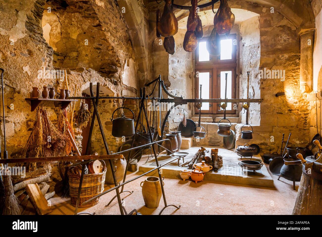 Vintage kitchen interior in ancient castle, Europe Stock Photo - Alamy