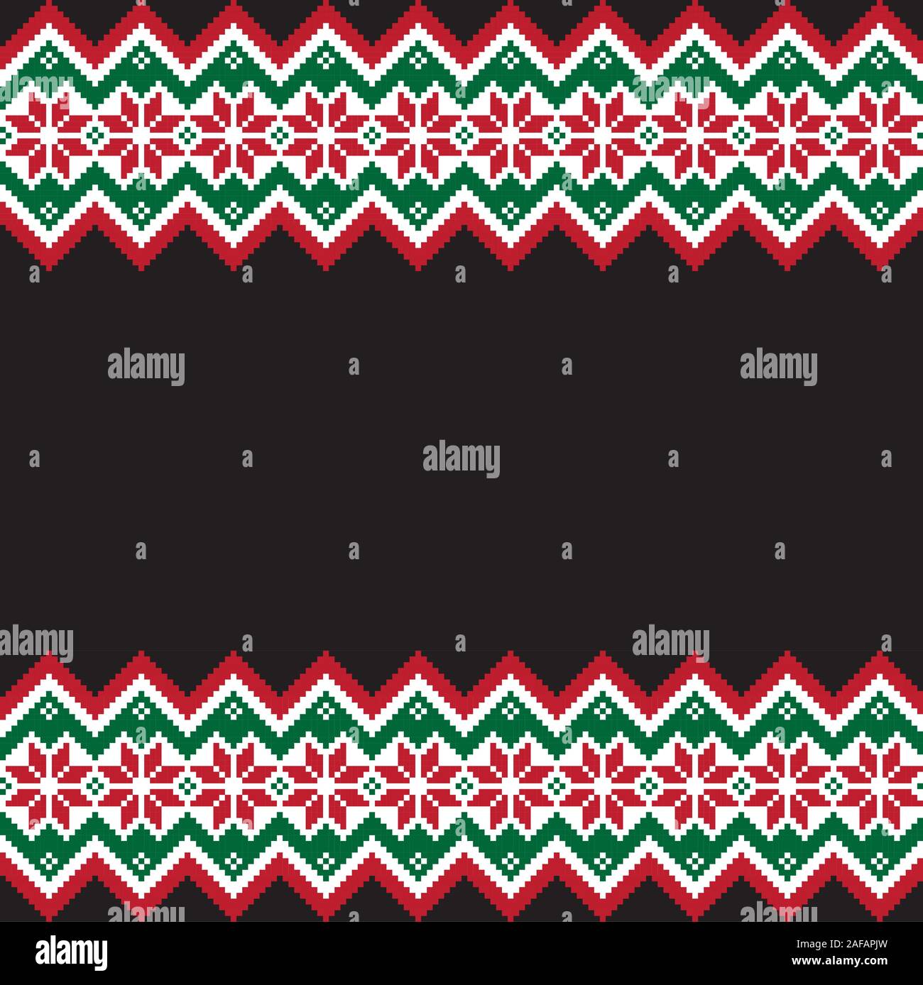 Christmas Fair Isle Floral Seamless Border - This is a fair isle floral ...