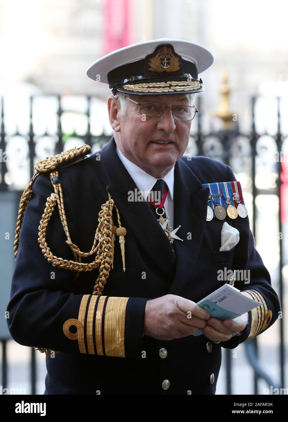 Admiral Lord Alan West arriving for a service of thanksgiving for the ...