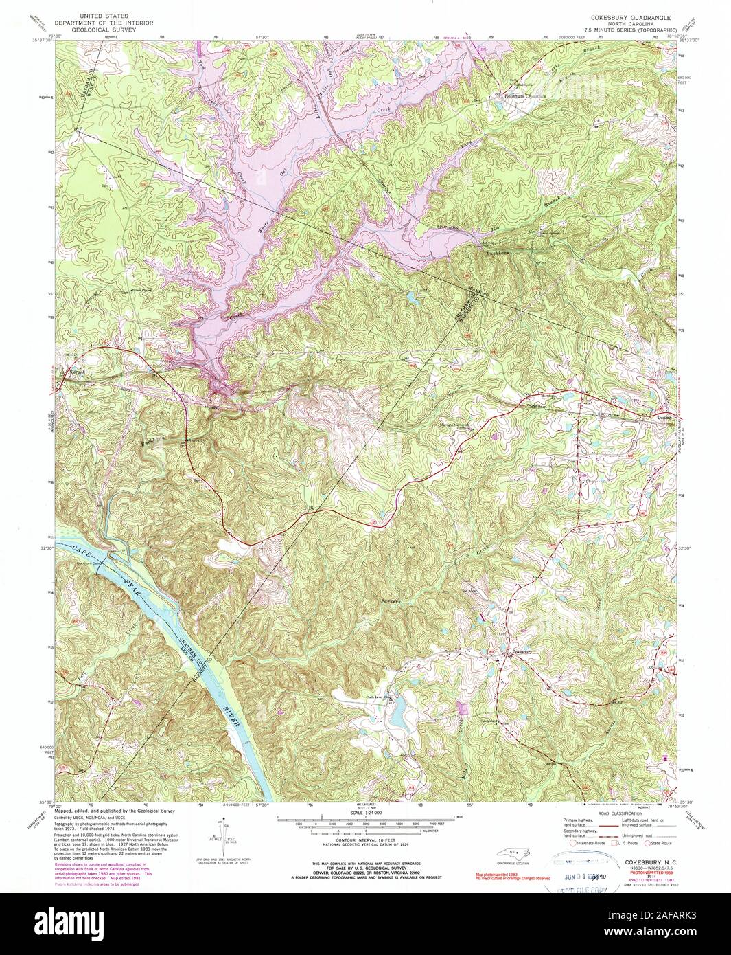 USGS TOPO Map North Carolina NC Cokesbury 161121 1974 24000 Restoration ...