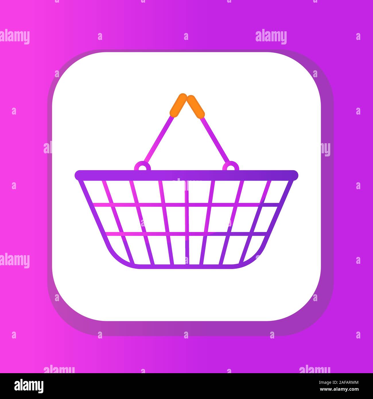 Shopping basket icon flat style. Plastic shopping basket in a ...