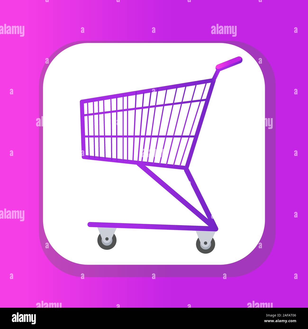 Shopping carts icon flat style. Metal shopping trolley, for purchases ...