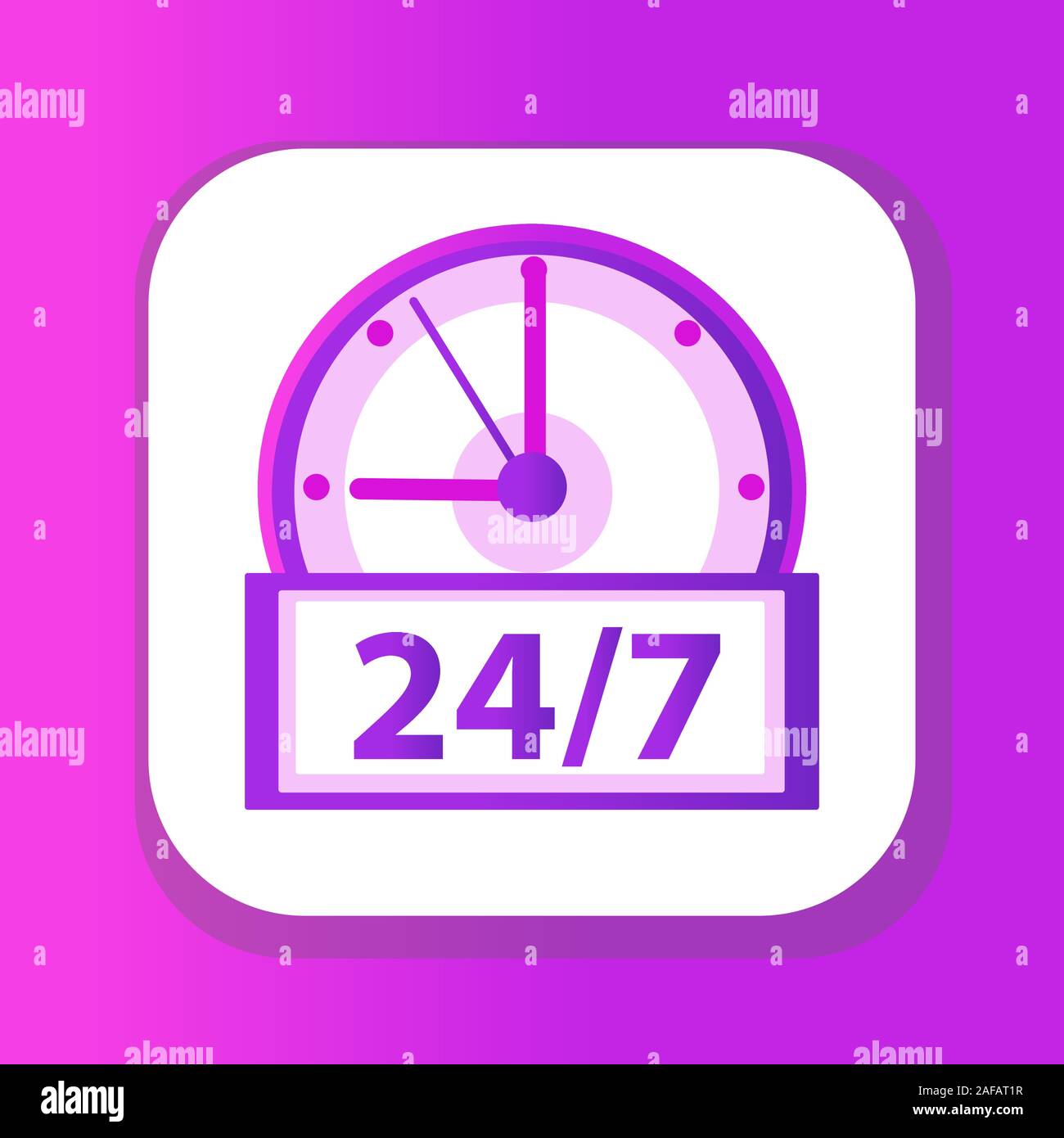 24 7 Clock icon, flat design. Watches 24h, 7 days a week isolated on ... 24 7 Clock icon, flat design. Watches 24h, 7 days a week isolated on ...