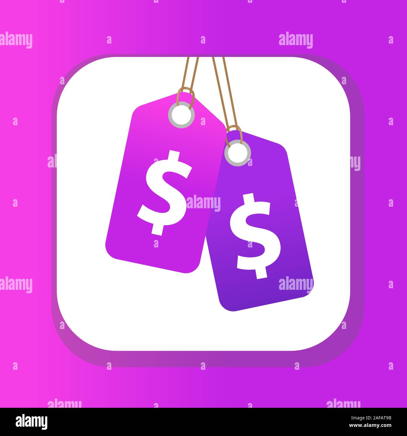 Shopping tag with dollar sign icon, flat design. Tags, label isolated ...