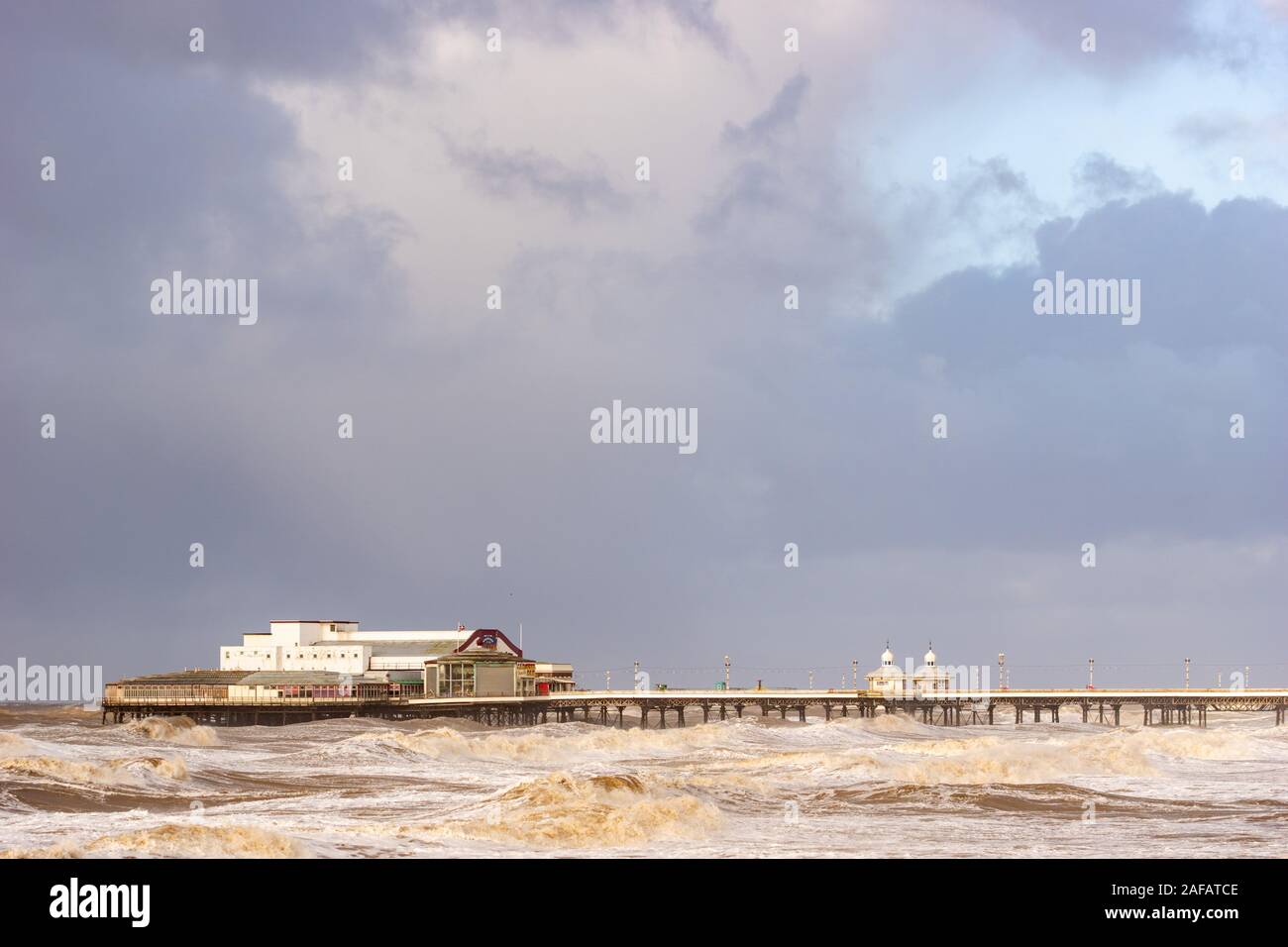 Blackpool, UK. 14th Dec, 2019. Weather news. A stormy day here in ...
