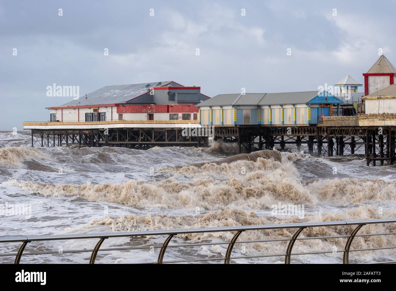 Blackpool, UK. 14th Dec, 2019. Weather news. A stormy day here in ...