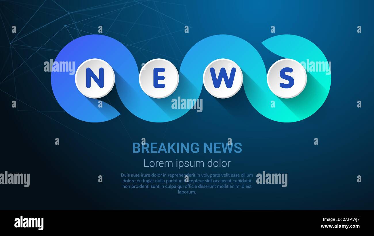 NEWS - Concept with Big Word or Text. Blue Trendy Tamplate for Web ...