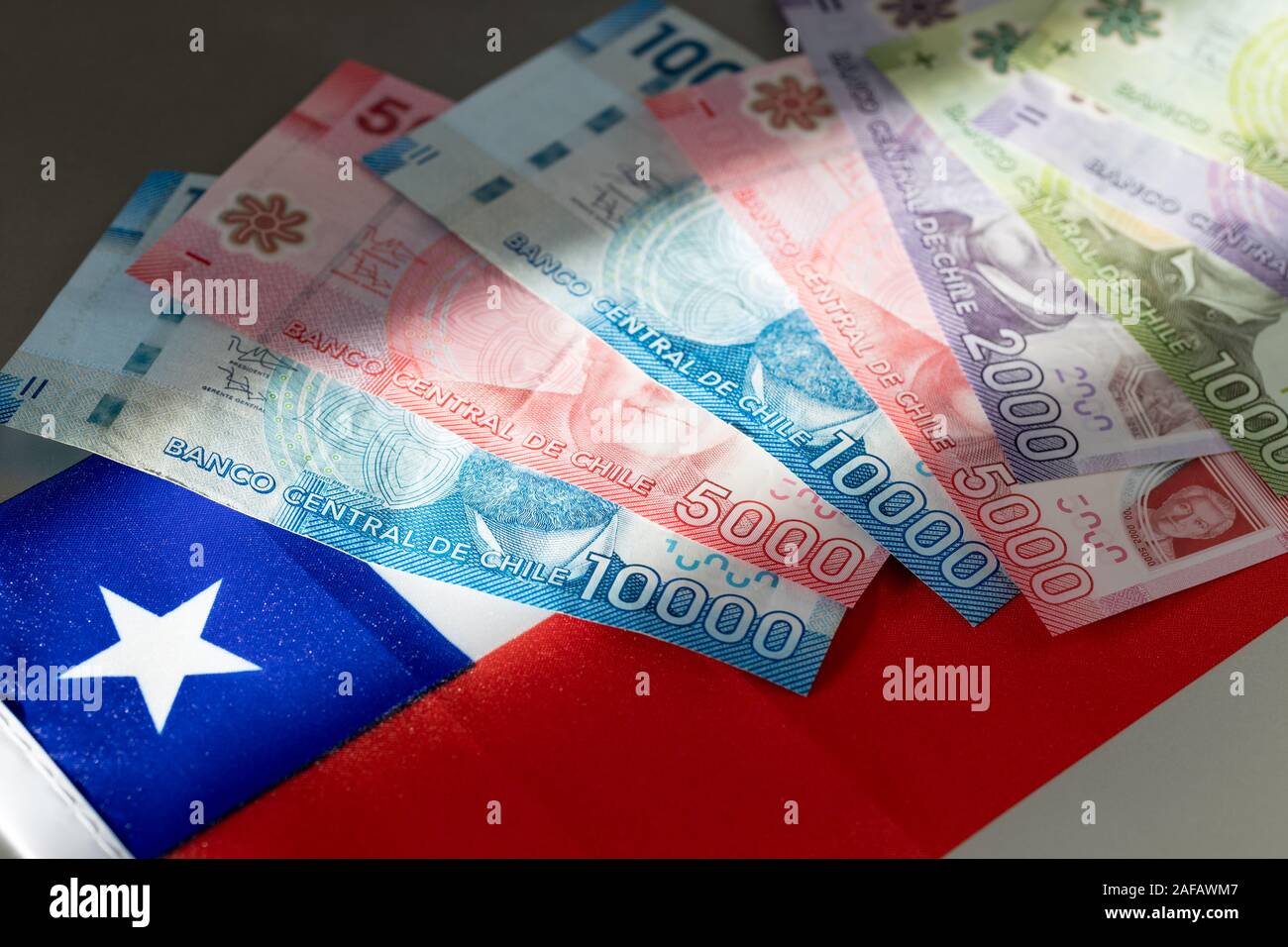 Chilean Banknotes Chile Money Stock Photos & Chilean Banknotes Chile ...