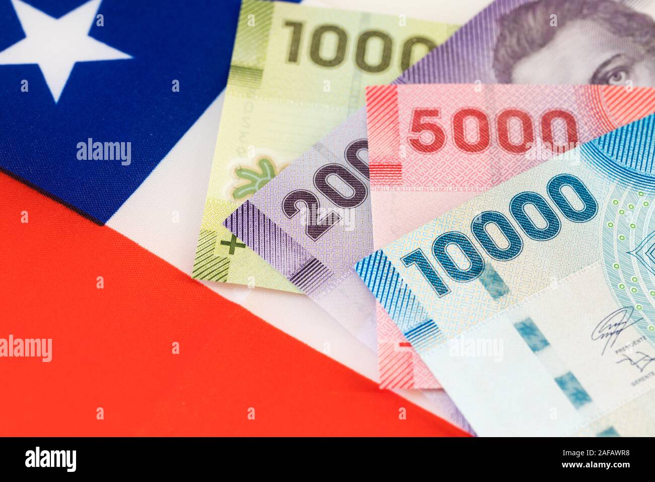 Chilean Banknotes Chile Money Stock Photos & Chilean Banknotes Chile ...