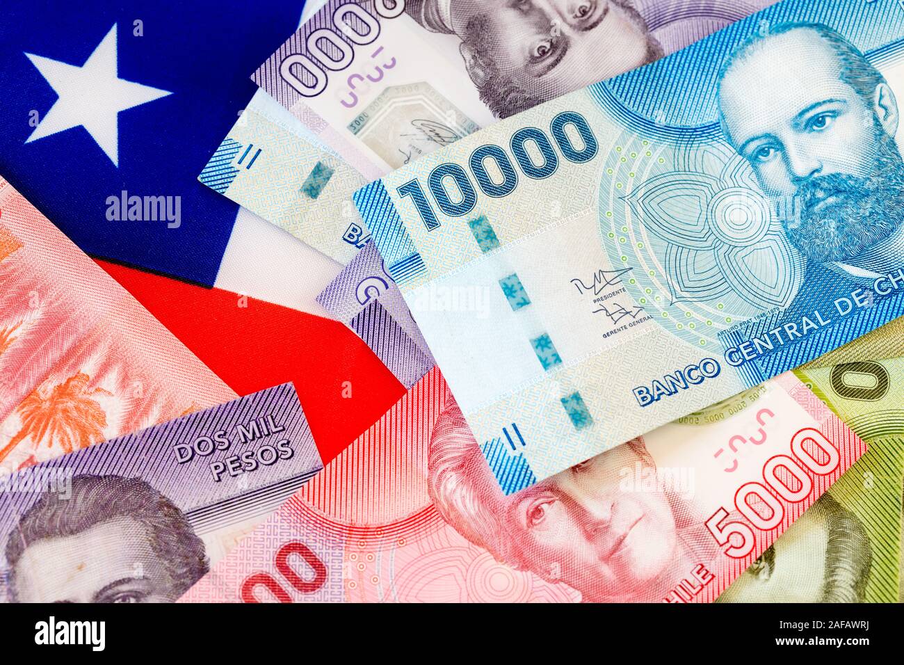 Chilean Banknotes Chile Money Stock Photos & Chilean Banknotes Chile ...