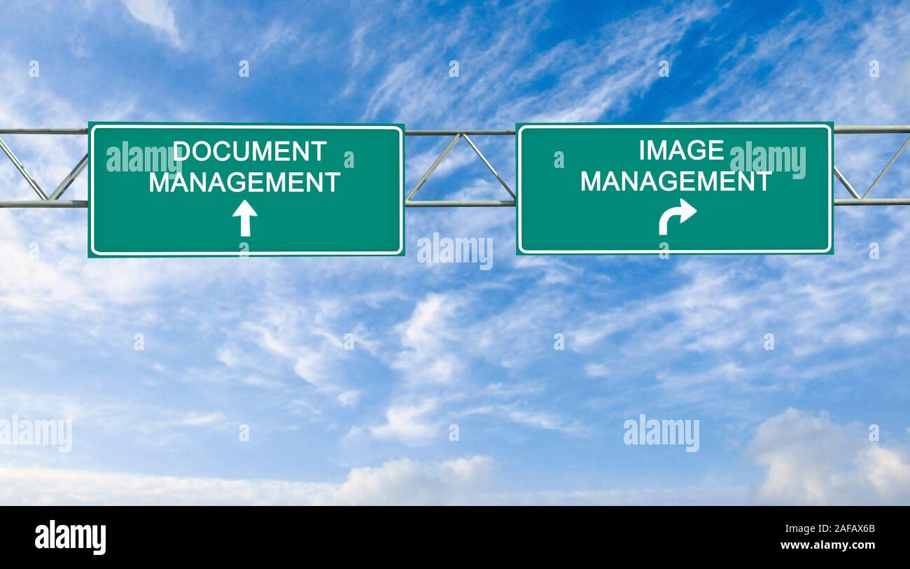 Road sign to document and image management Stock Photo - Alamy