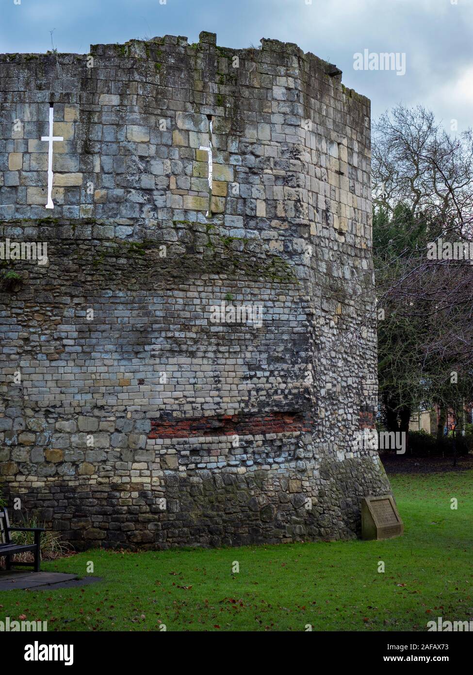 Roman remains of the Multangular Tower in the Museum Gardens, York ...