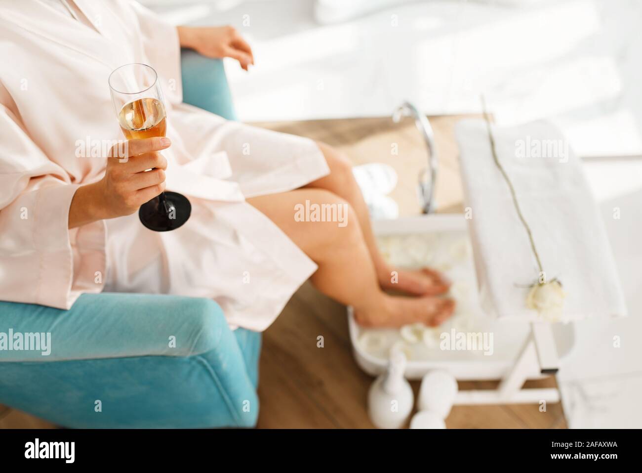 Pedicure and champagne hi-res stock photography and images - Alamy