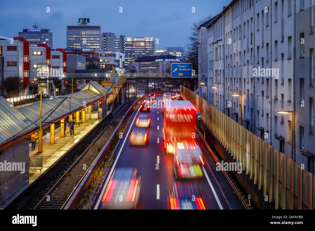 Essen, Ruhr area, North Rhine-Westphalia, Germany - Trucks and cars ...