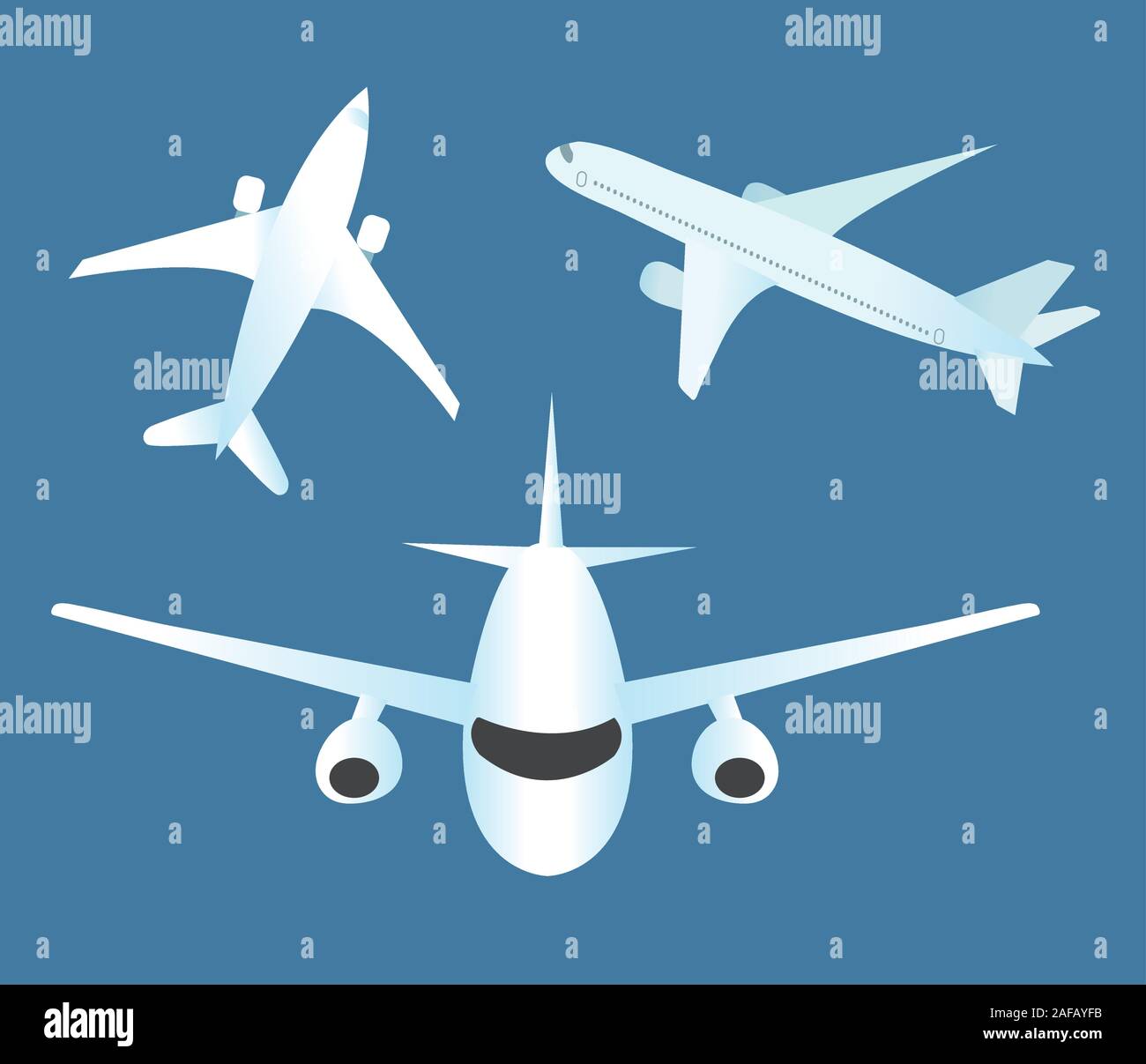 Airplane icon set flat cartoon style. Planes collection of objects on a ...