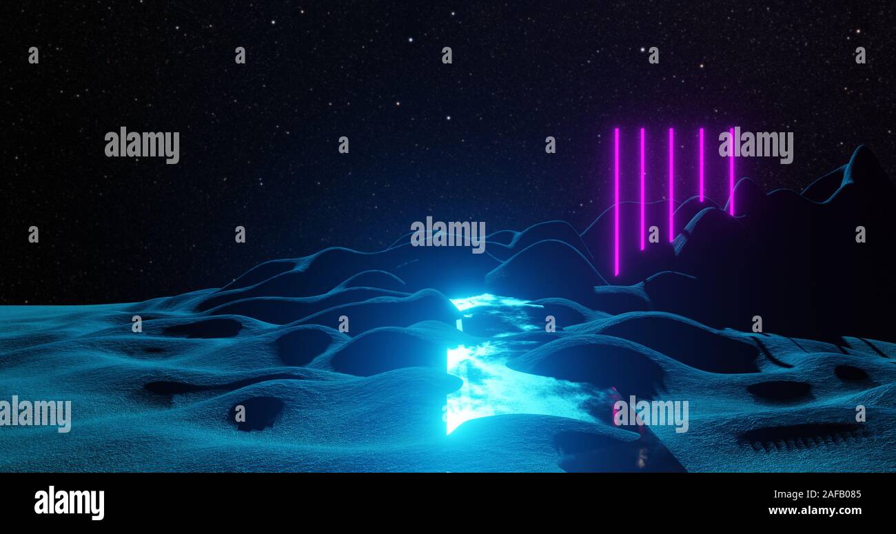 ultraviolet spectrum, blue violet neon lights, laser show, night club ...