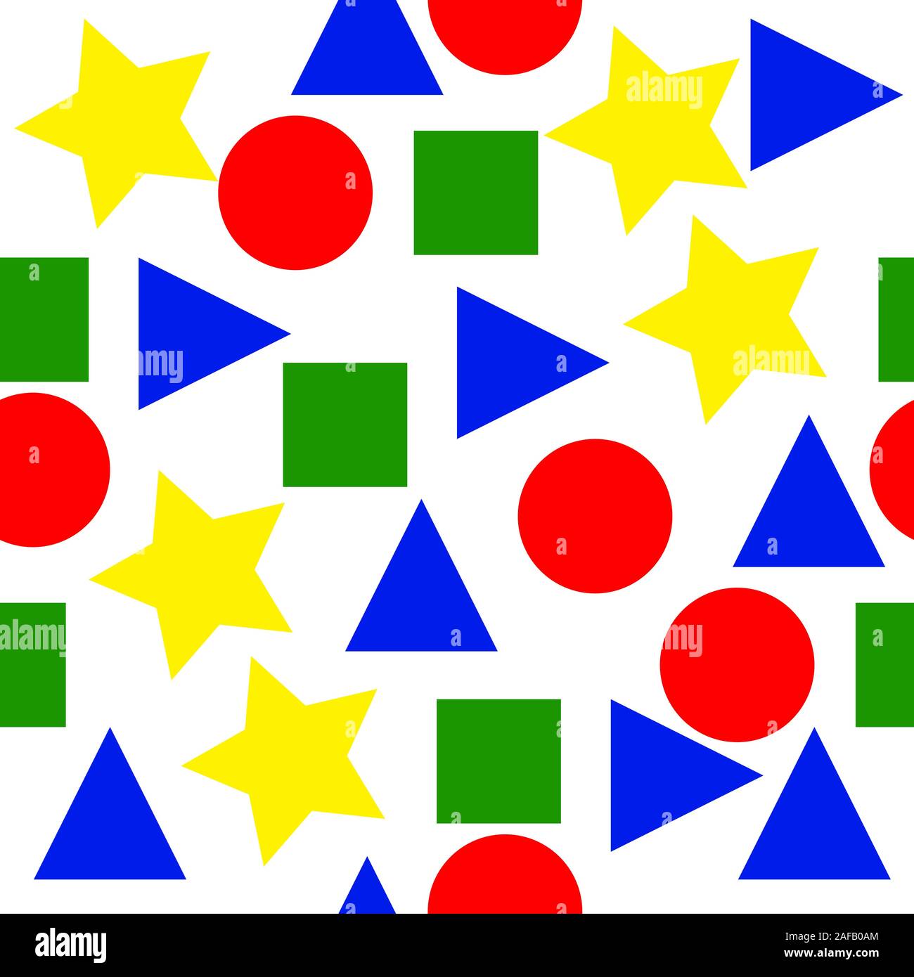 Simple geometric shapes of different colors. Vector seamless ...