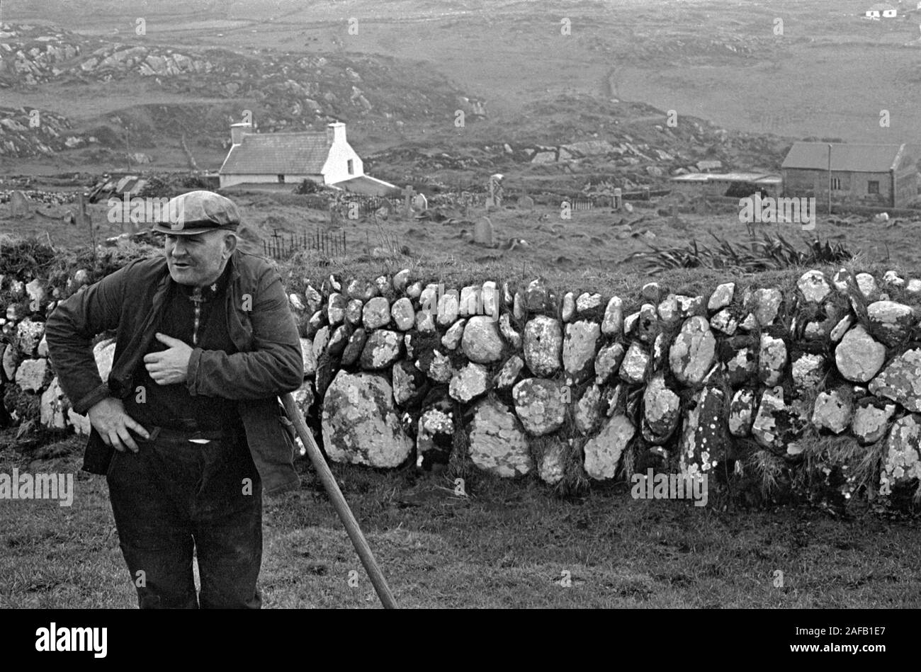 Ireland 1960s farmer rural landscape smallholding west coast. White ...