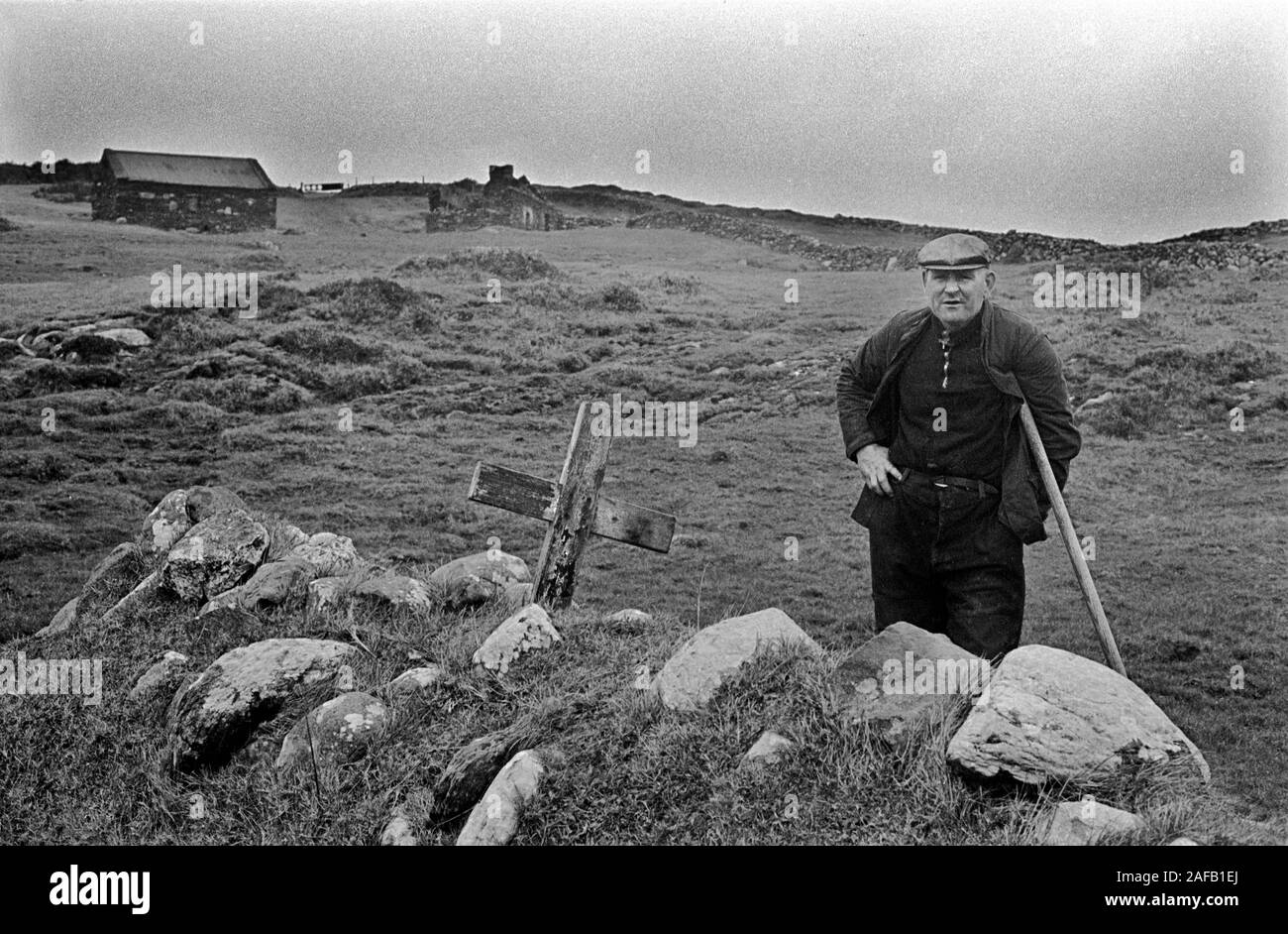 Ireland 1960s farmer rural landscape smallholding west coast. Farm ...