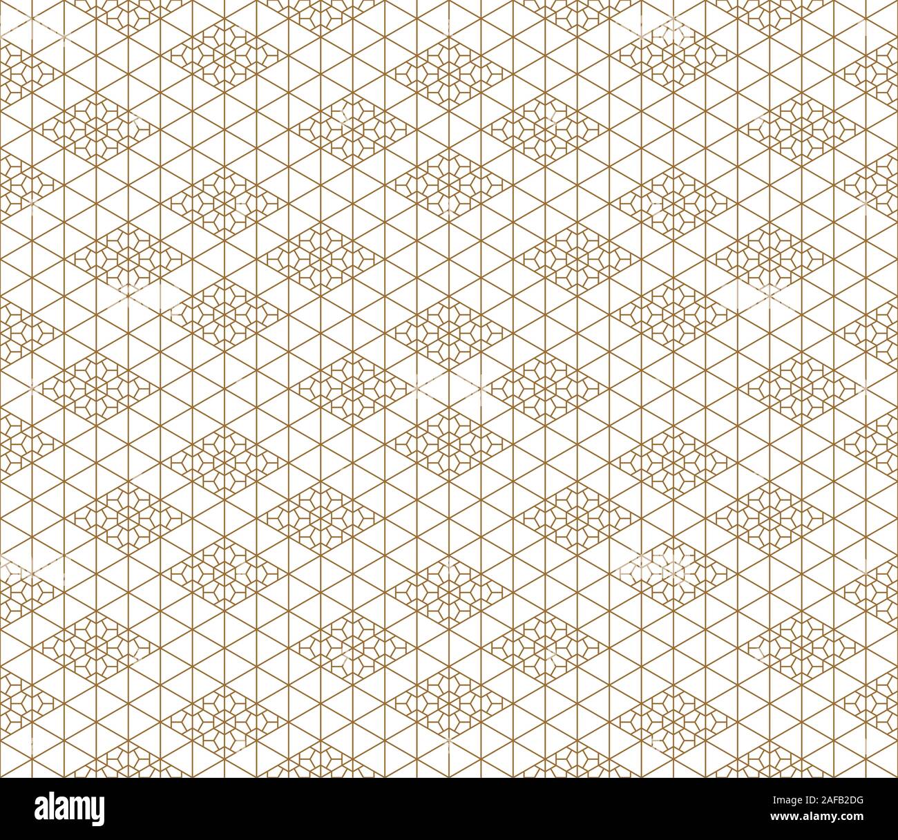 Japanese seamless geometric pattern .Gold silhouette lines.For design ...