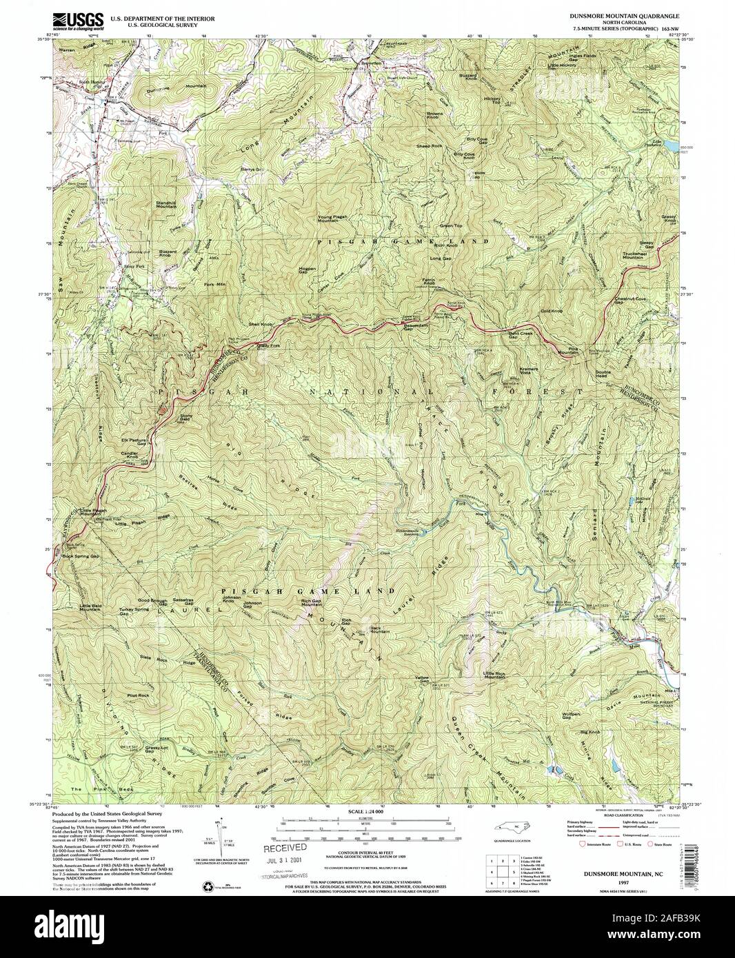 North carolina mountain map hi-res stock photography and images - Alamy