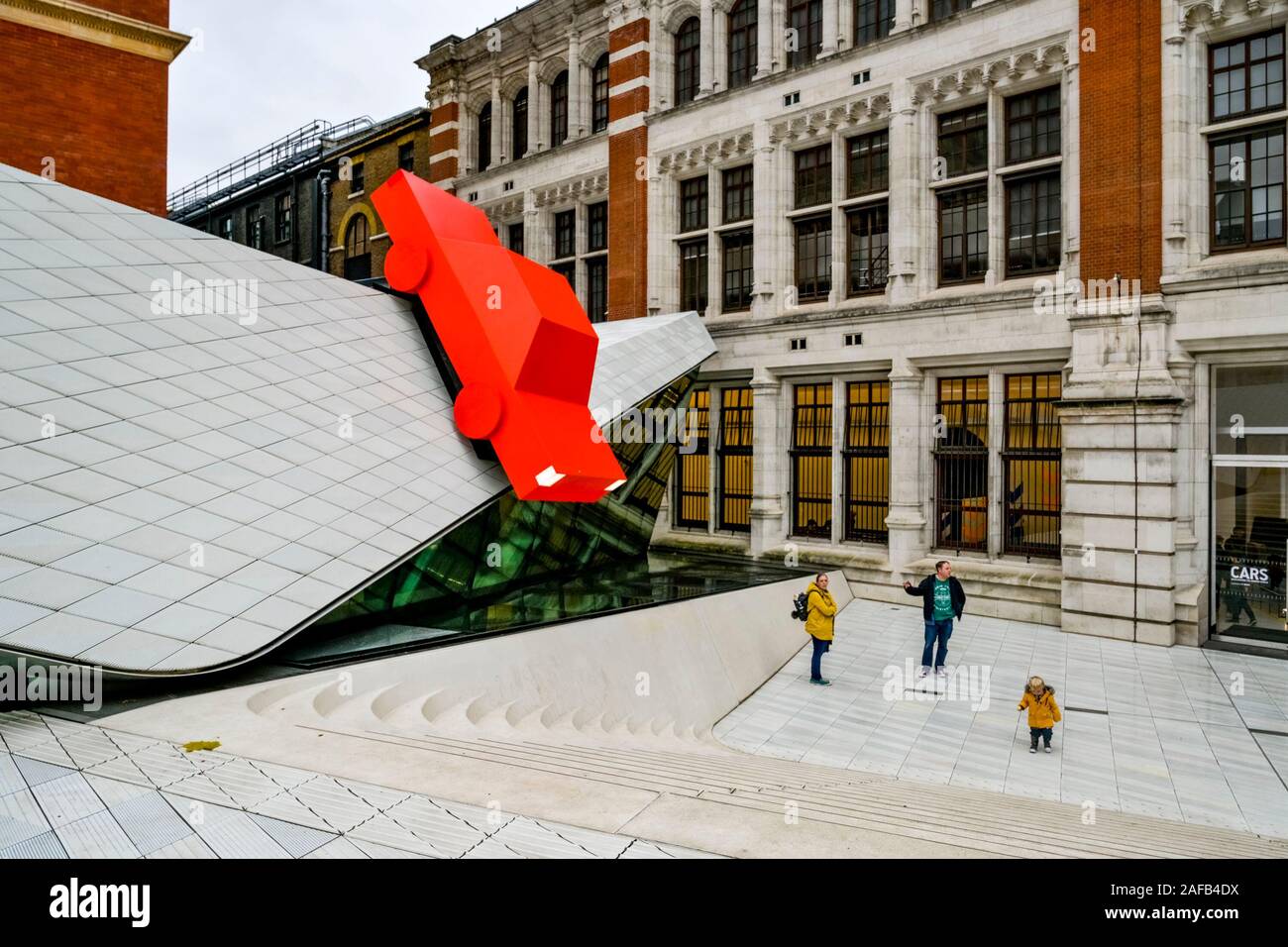 Red car installation advertising Cars exhibit, Victoria and Albert ...
