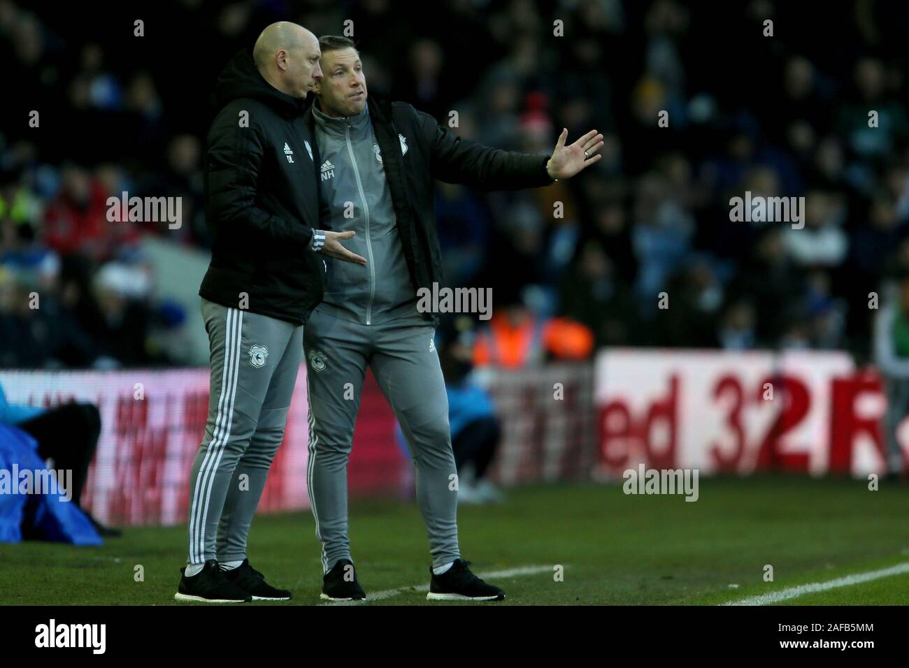 Cardiff City manager Neil Harris and assistant David Livermore during ...