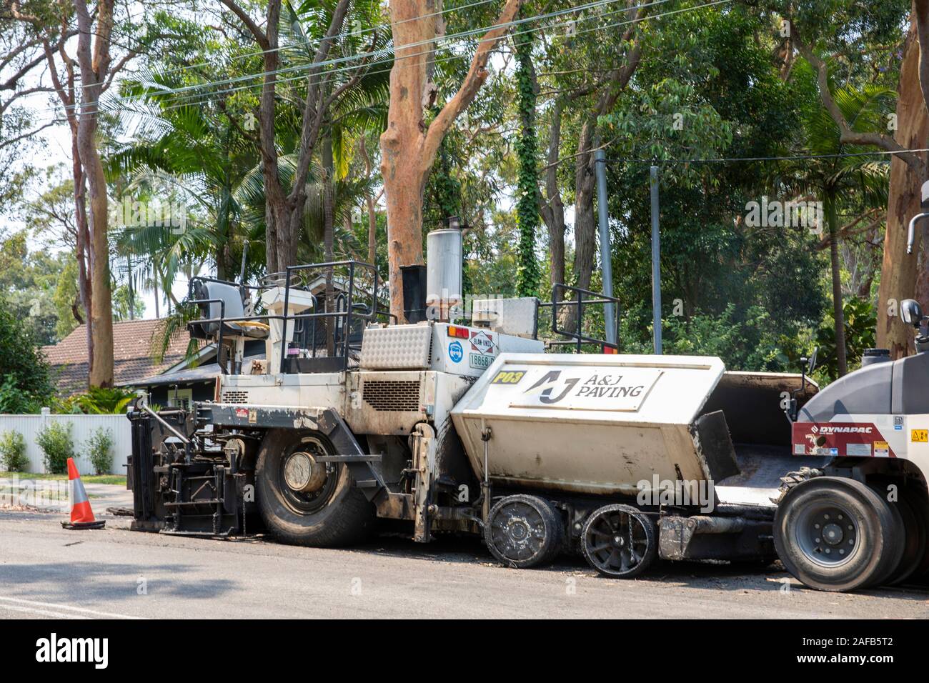 Road surfacing construction work machinery,Sydney,NSW, Australia Stock ...