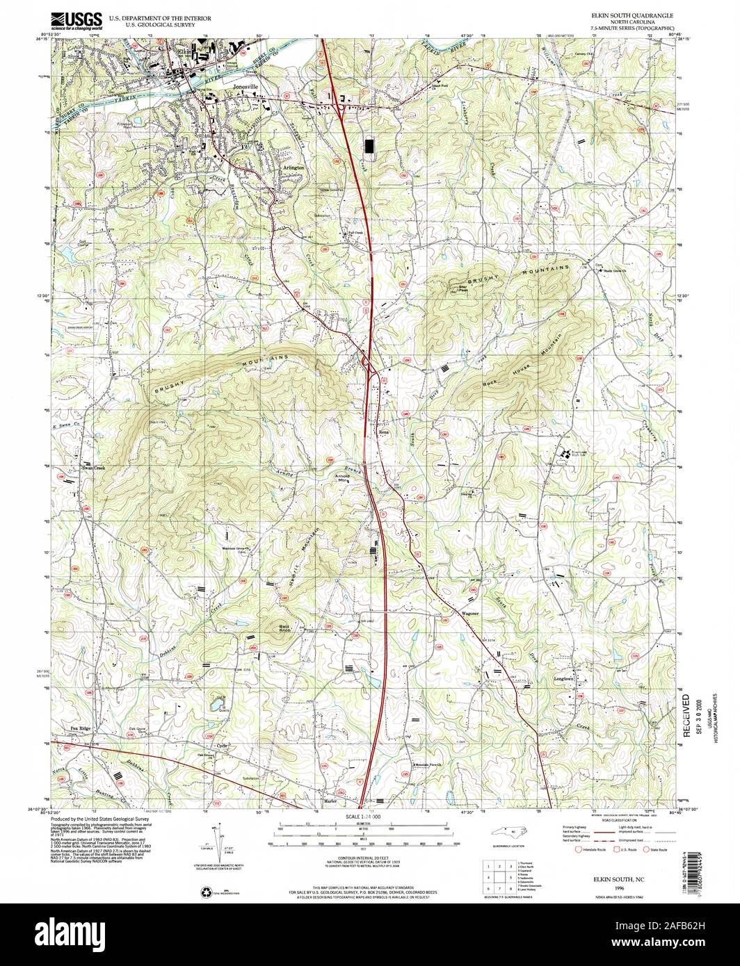 Map of elkin north carolina hi-res stock photography and images - Alamy