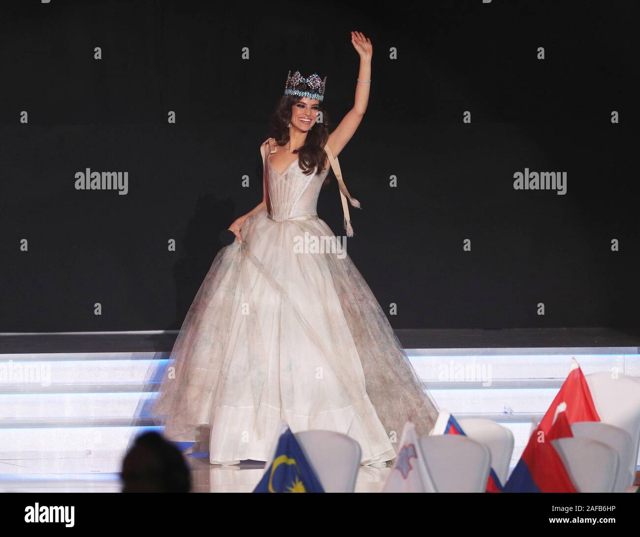 The reigning Miss World Vanessa Ponce on stage, before her successor is ...
