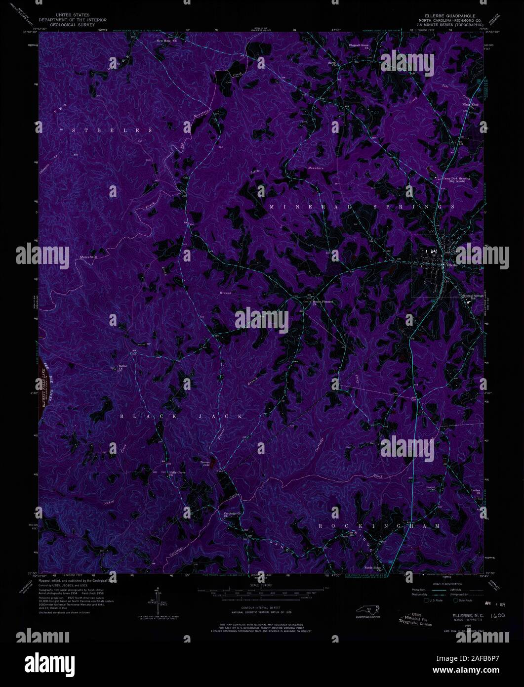 Map of ellerbe hi-res stock photography and images - Alamy