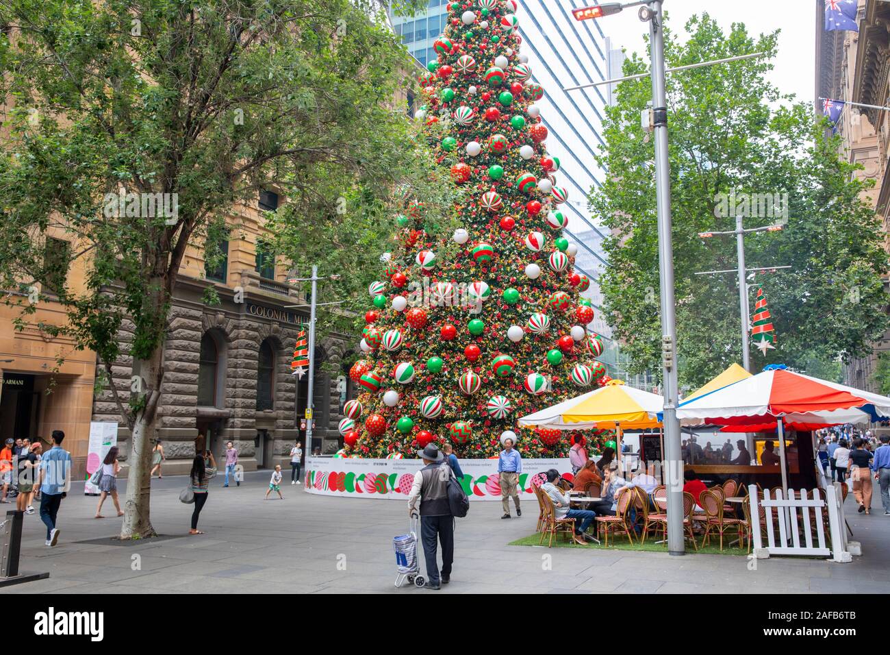 Sydney Christmas, giant christmas tree erected in Martin Place in ...