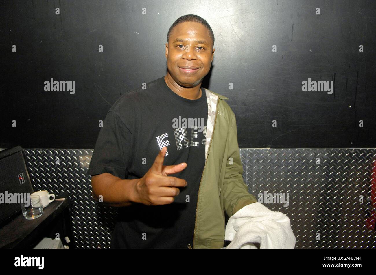Rapper Doug E. Fresh backstage portrait at Rain Nightclub inside the ...