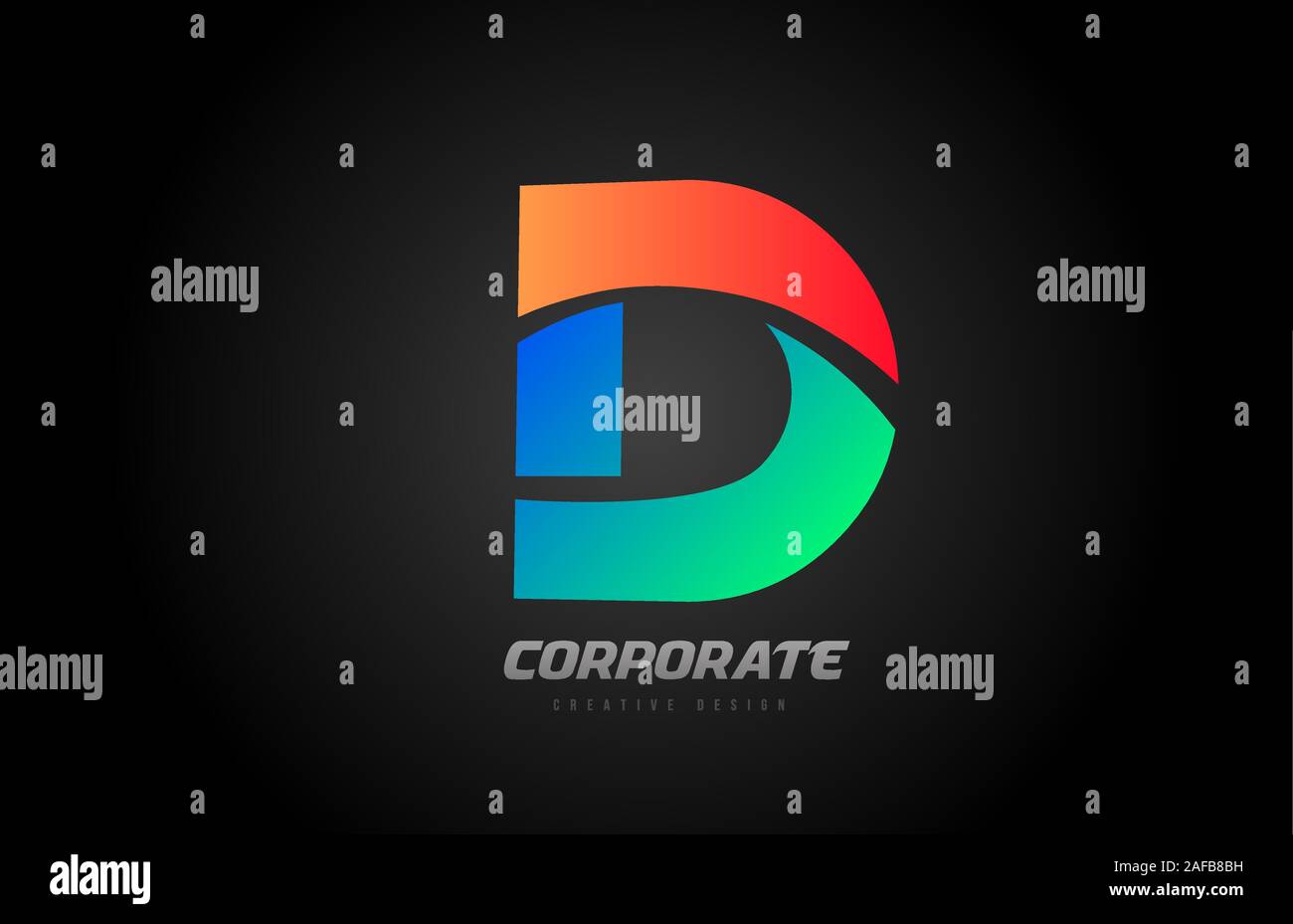 blue orange letter D alphabet logo design icon for company. Suitable as ...