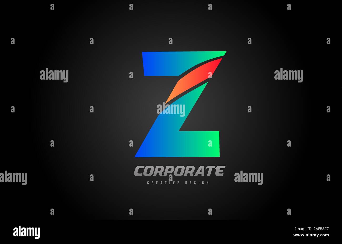 blue orange letter Z alphabet logo design icon for company. Suitable as ...