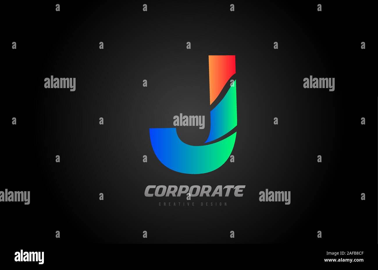 blue orange letter J alphabet logo design icon for company. Suitable as ...