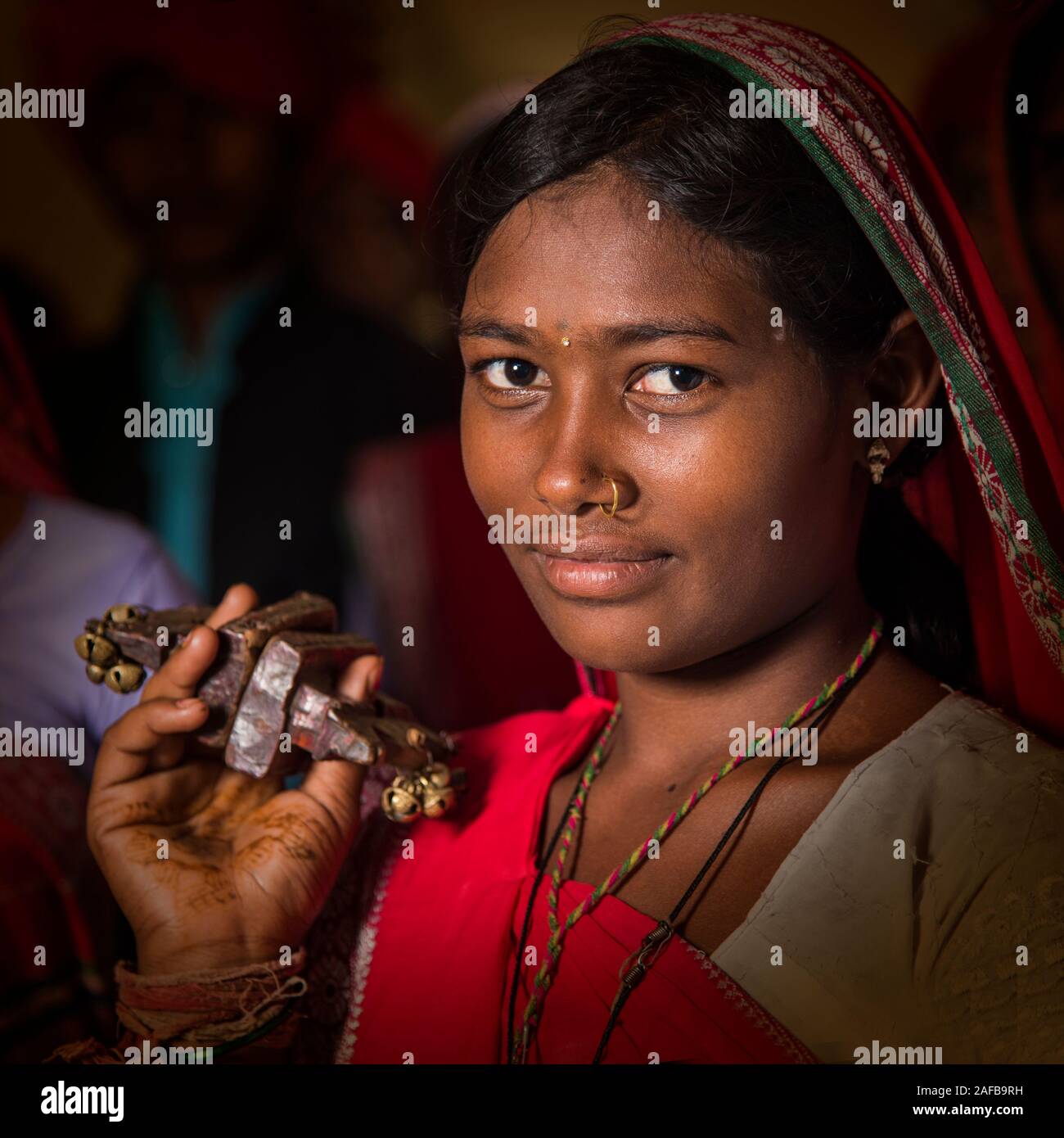 AMRAVATI, MAHARASHTRA, INDIA - AUGUST 9: Unidentified group of Korku ...