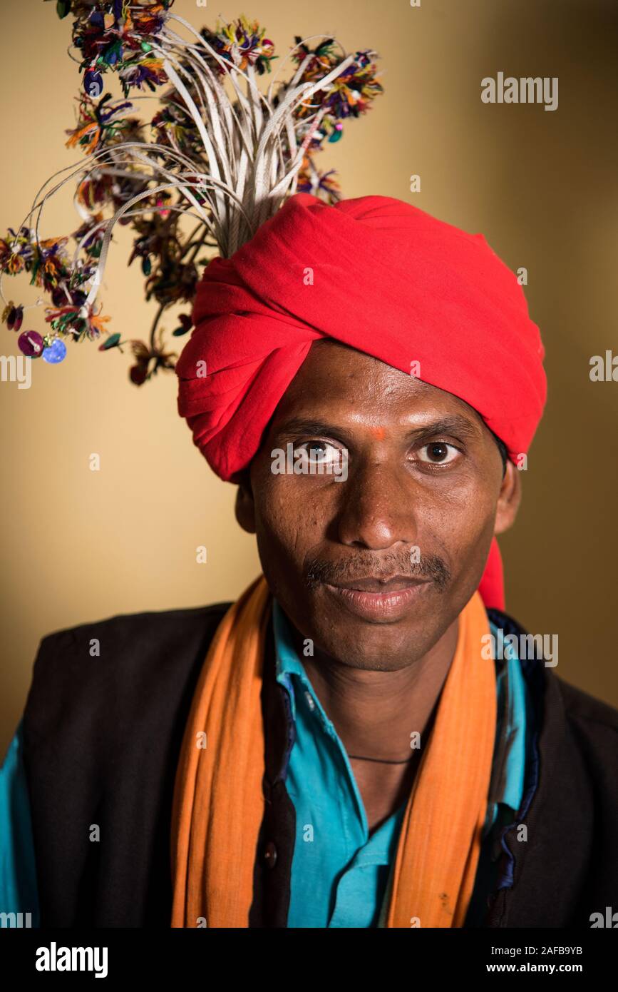 AMRAVATI, MAHARASHTRA, INDIA - AUGUST 9: Unidentified group of Korku ...