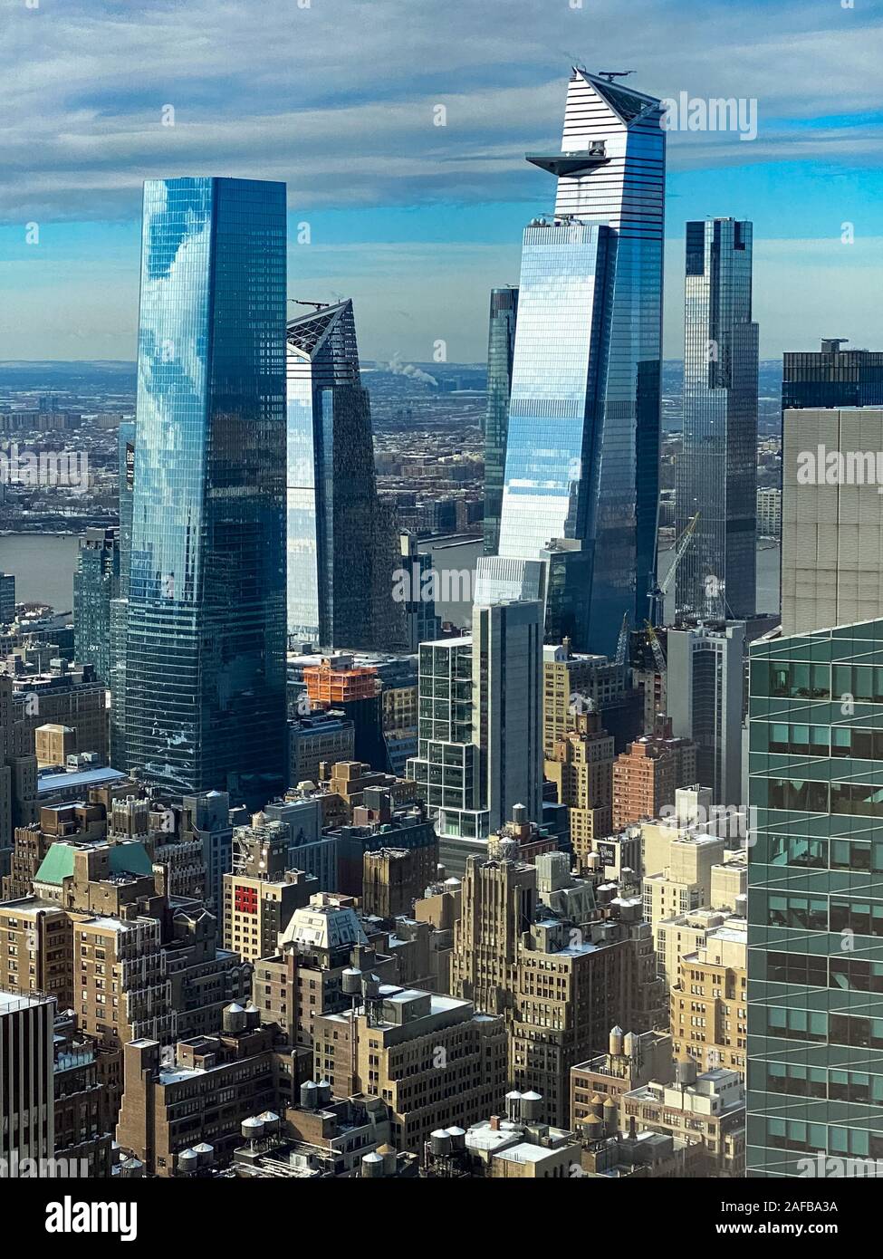 View of skyscrapers along Hudson Yards and the New York City skyline ...