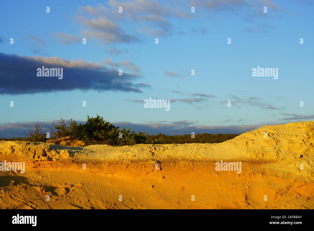 View of limestone rock formations in the Pinnacles Desert in Nambung ...