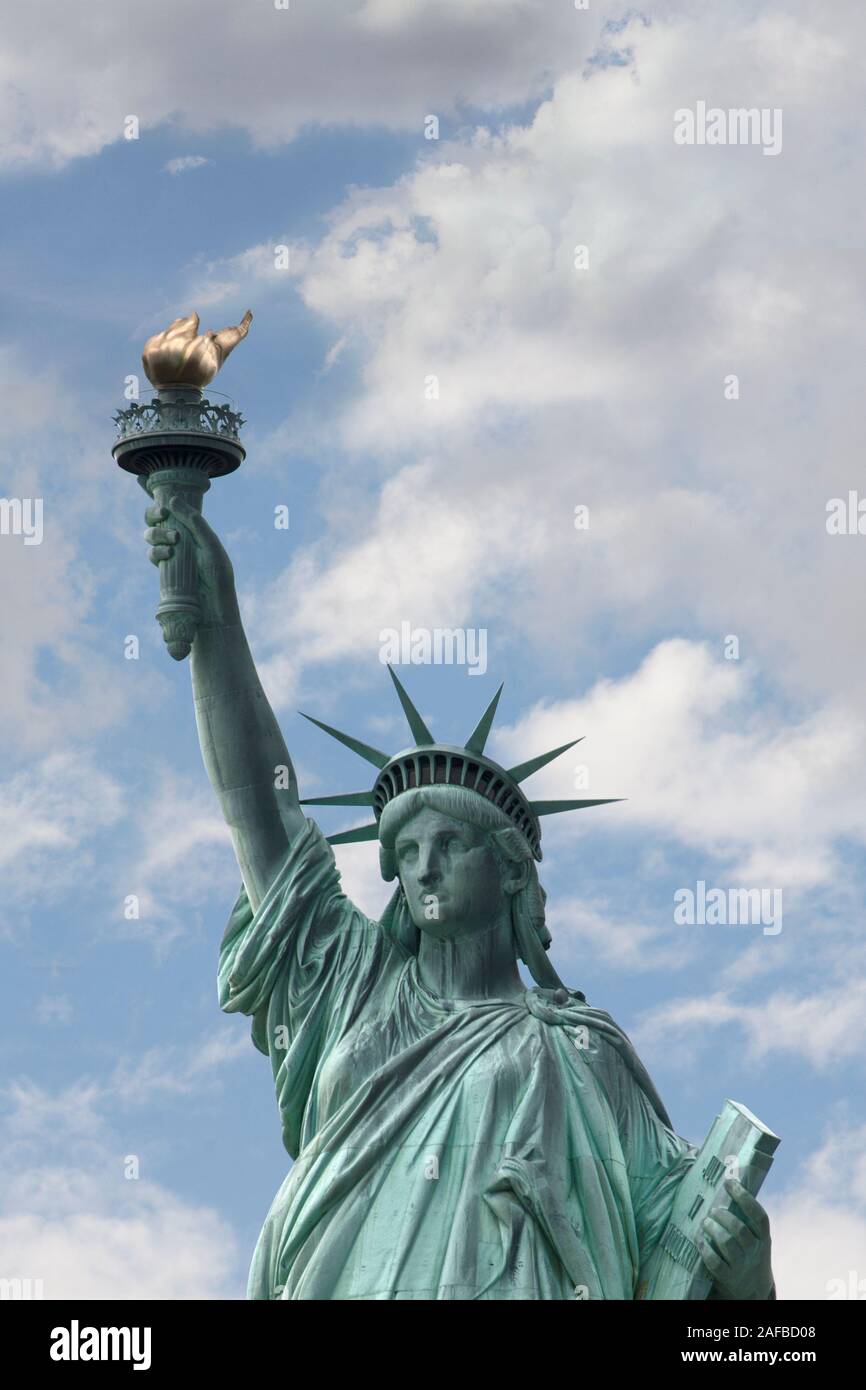 green patina statue of liberty holding torch of peace amd freedom Stock ...