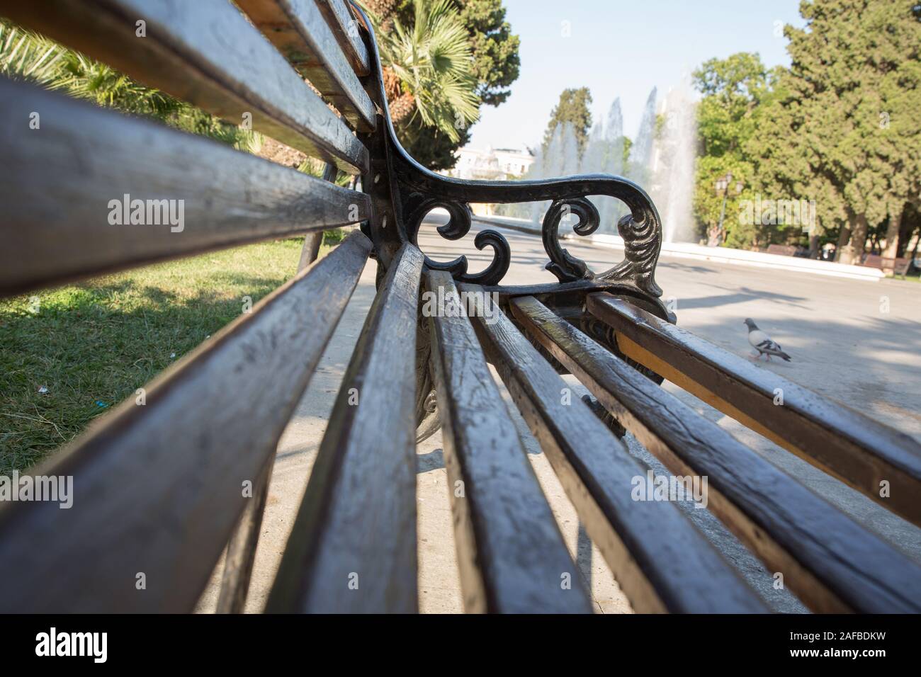 Wood exterior material. Wood material details. Blank Old bench in a ...