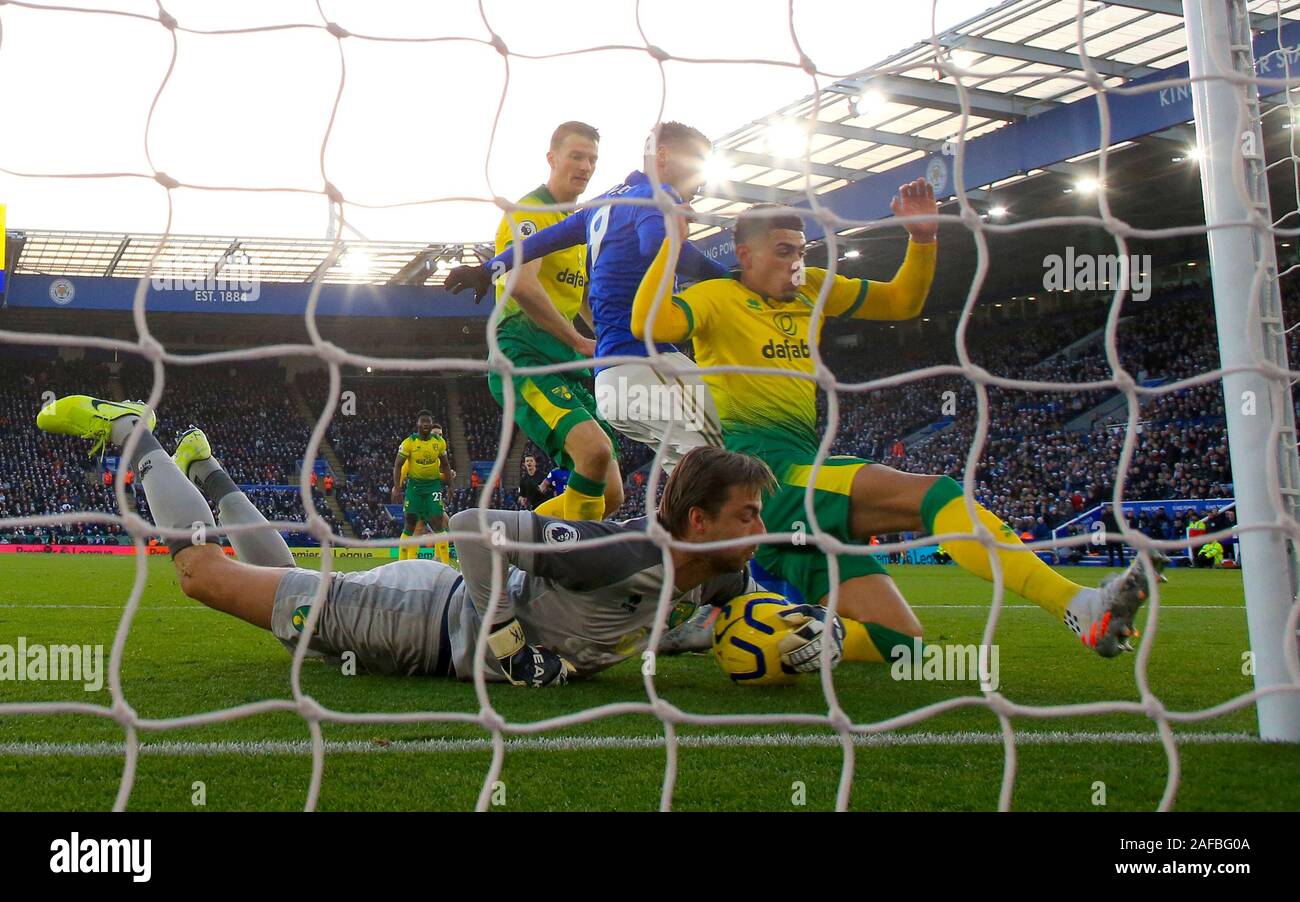 Norwich City goalkeeper Tim Krul makes a saveduring the Premier League ...