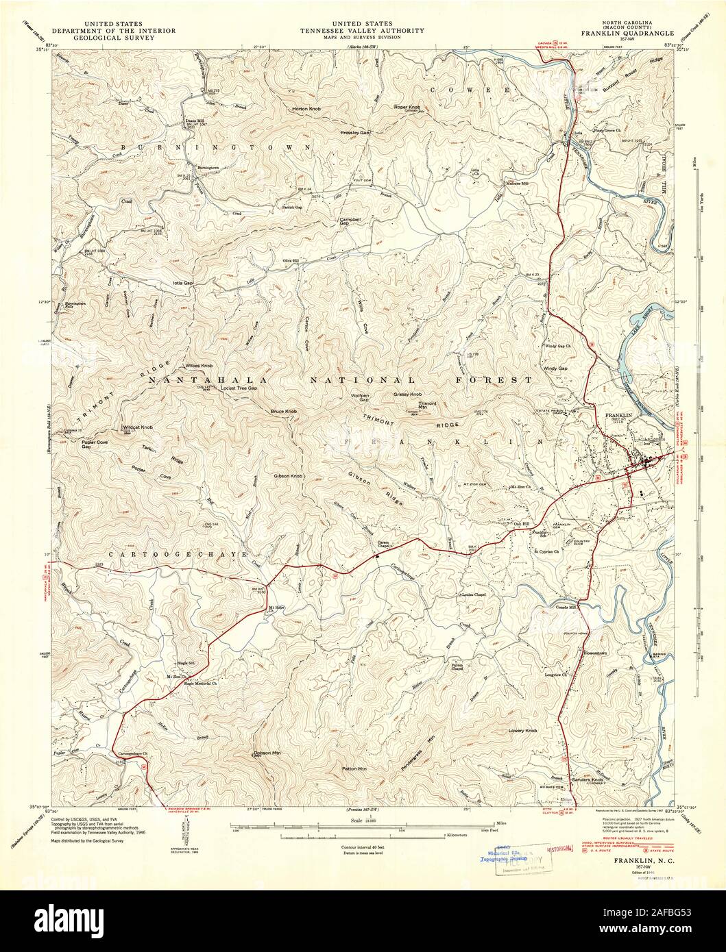 Franklin north carolina map hi-res stock photography and images - Alamy