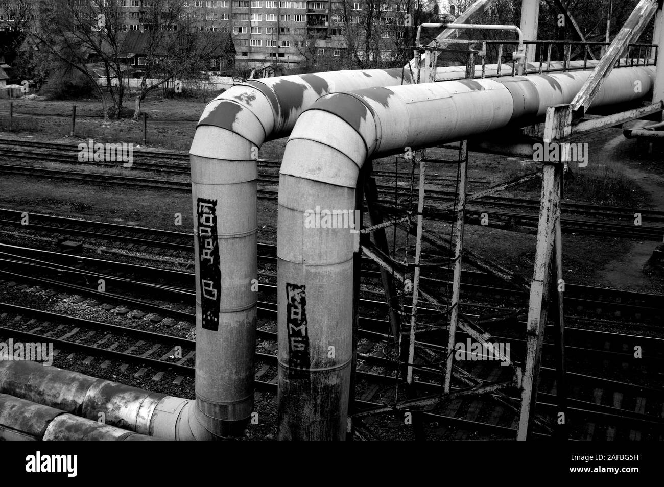 Old industrial pipeline equipment, industrial area Stock Photo - Alamy