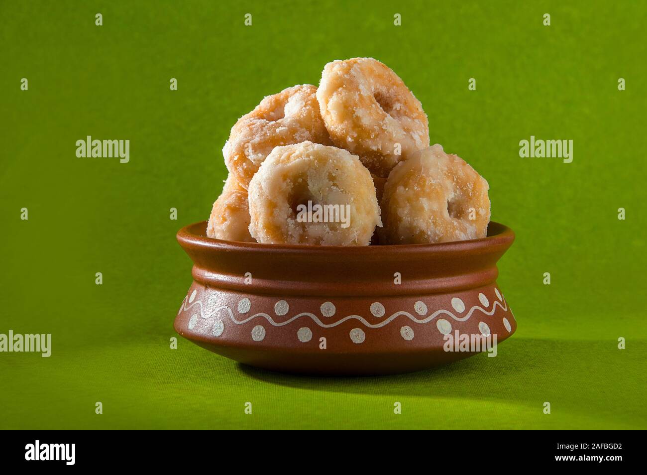 Indian Traditional Sweet Food Balushahi on a green background Stock ...