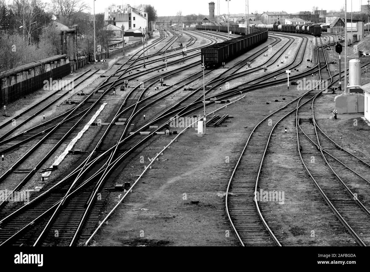 Old railstation in a small town Stock Photo - Alamy