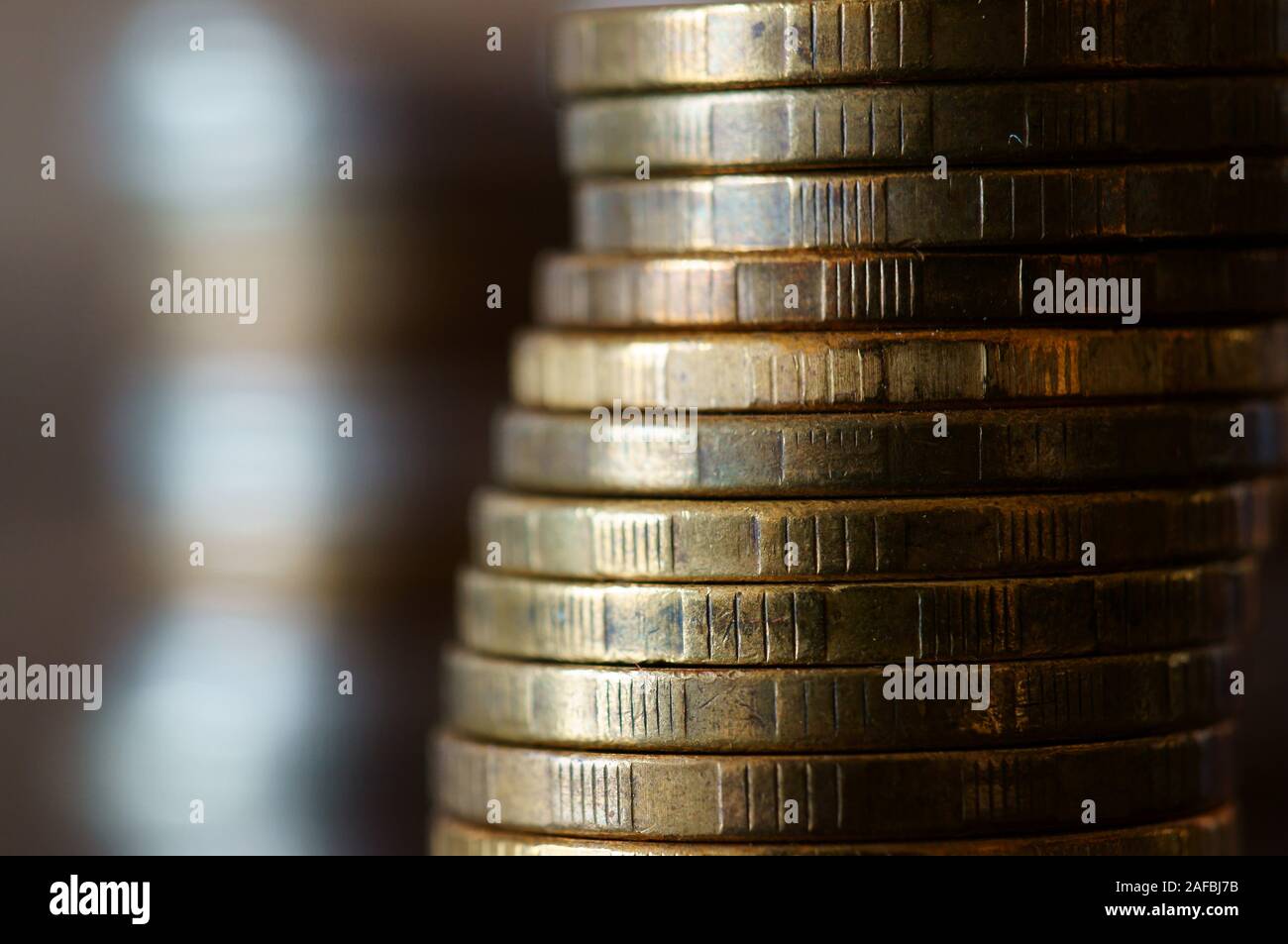 Photos of a stack of metal coins. Business and Finance Stock Photo - Alamy