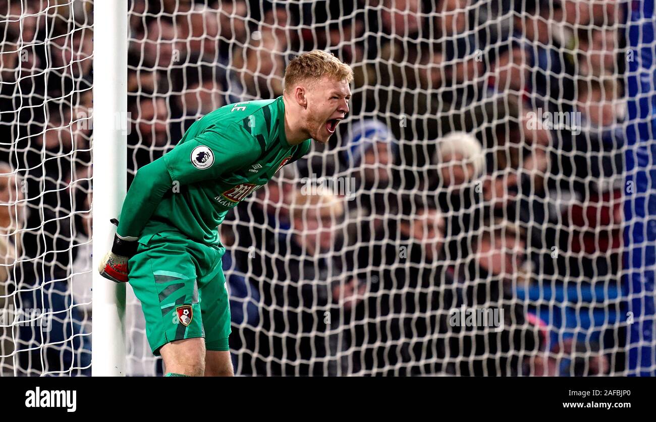 Bournemouth goalkeeper Aaron Ramsdale during the Premier League match ...